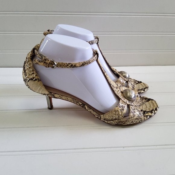 Coach | Shoes | Coach Womens Hellena Snake Python Heels Sandals Ankle ...
